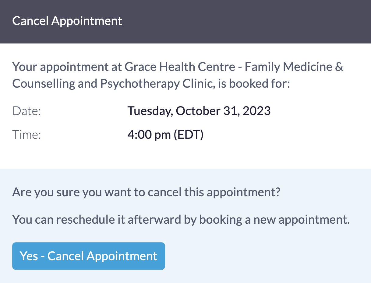 Online Appointment Booking - Grace Health Centre
